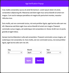 WP Terms Popup Age Verification - Check Visitor's Ages